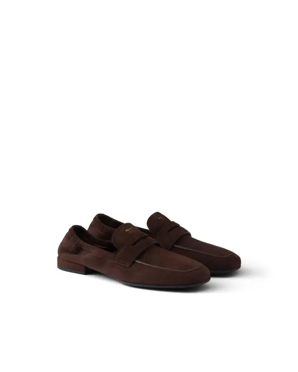 Prada Suede Loafers - Brown