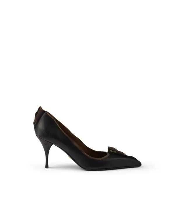 Prada Antiqued Leather Pumps - Black