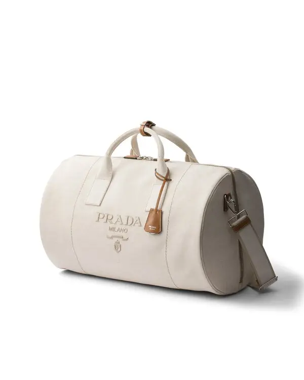 Prada Linen Blend Duffle Bag
