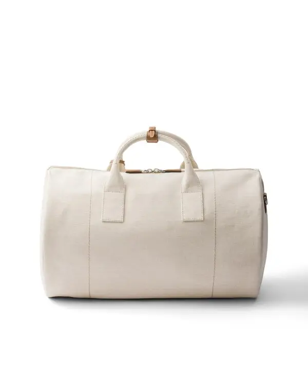 Prada Linen Blend Duffle Bag