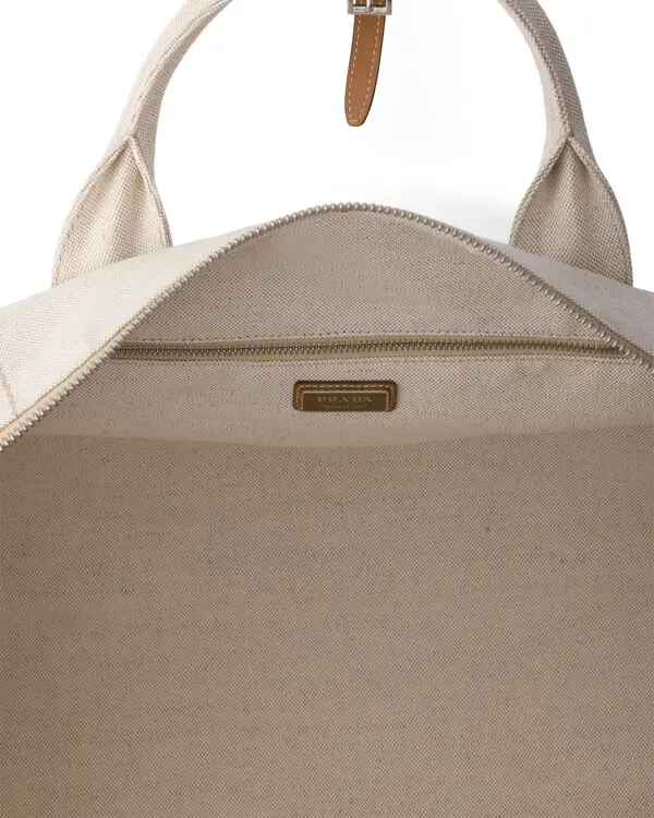 Prada Linen Blend Duffle Bag