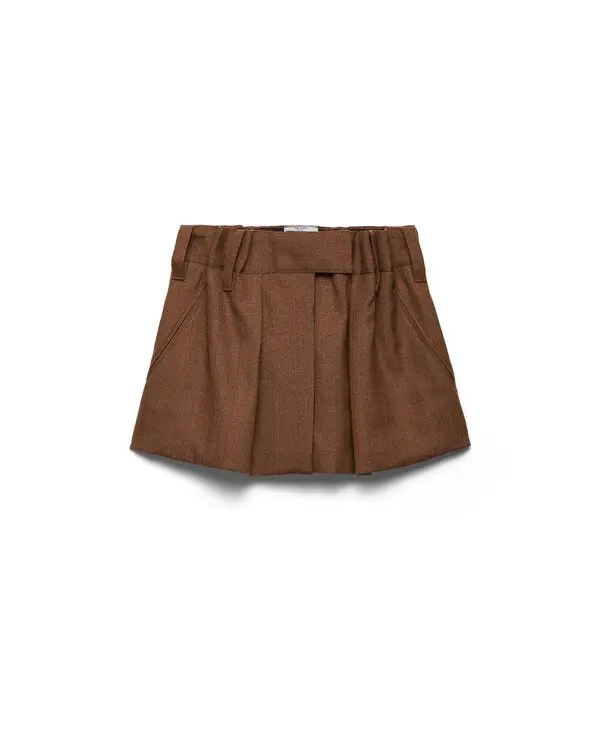 Prada Pinstriped Mouliné Wool Miniskirt