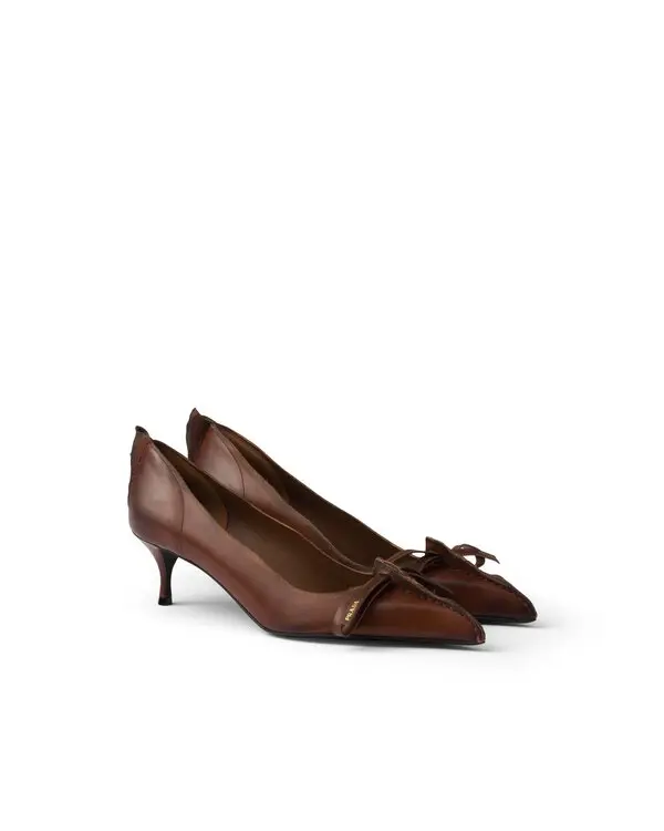 Prada Leather Pumps - Brown