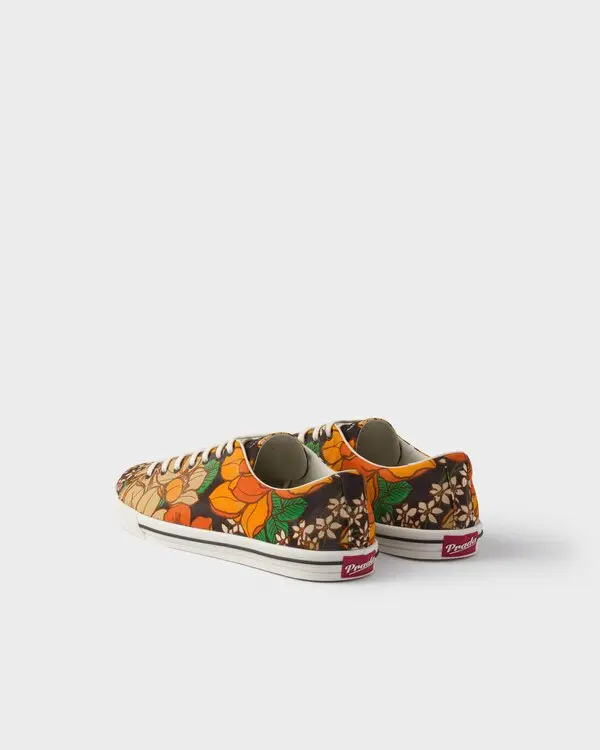 PRADA Lace Up Laced Floral Print Canvas Sneakers Flats Mens 9/10 Womens 10.5/11 Prada Laced Floral Print Canvas Sneakers | Saks Fifth Avenue main image 4