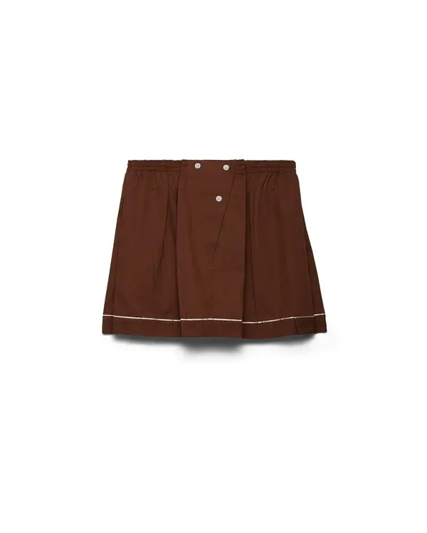 Prada Cotton Miniskirt - Brown