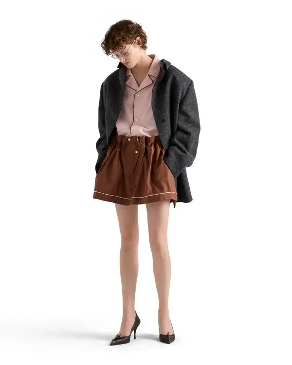 Prada Cotton Miniskirt - Brown