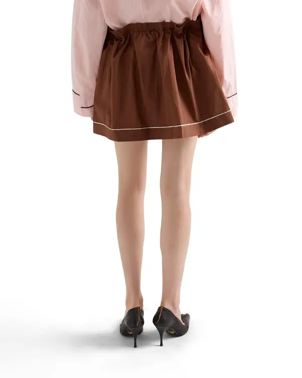 Prada Cotton Miniskirt - Brown