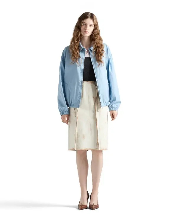 Prada Gabardine Blouson Jacket - Light Blue