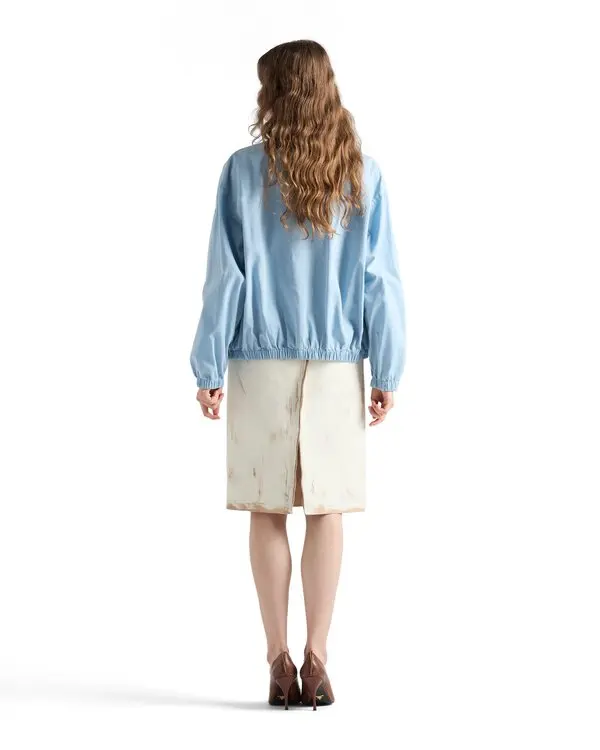 Prada Gabardine Blouson Jacket - Light Blue