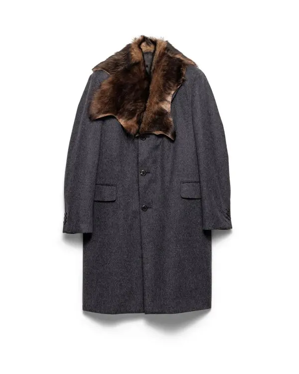 Prada Single-breasted Wool Coat - Grey