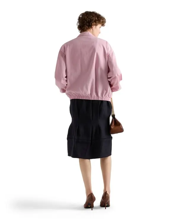 Prada Chevron Wool Midi Skirt - Blue
