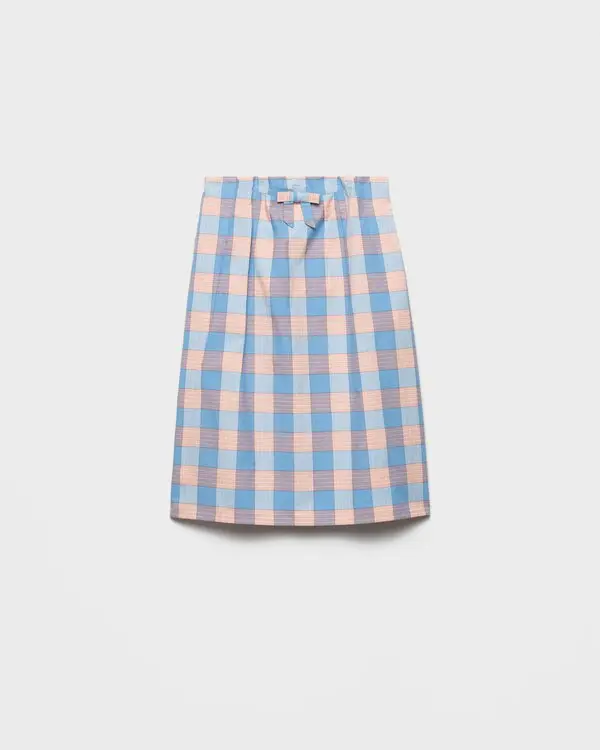 Prada Checked Poplin Midi-skirt - Alabaster Pink