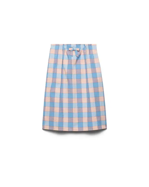 Prada Checked Poplin Midi-skirt - Pink