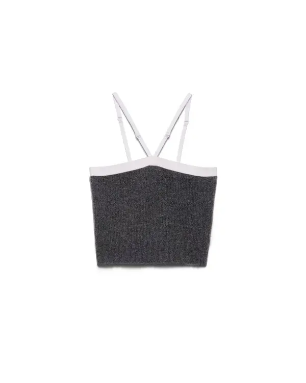Prada Cashmere And Wool Top - Grey