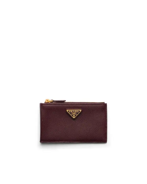 Prada Saffiano Leather Card Holder - Red