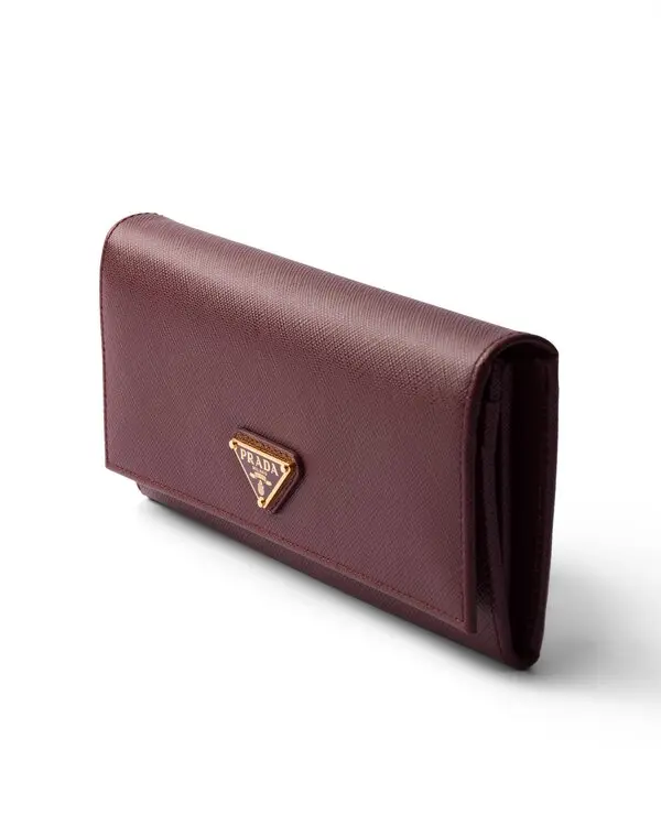 Prada Large Saffiano Leather Wallet - Red
