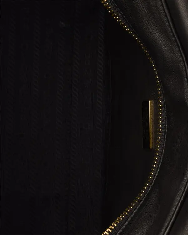 Prada Explore Medium Nappa Leather Shoulder Bag With Flap - Black