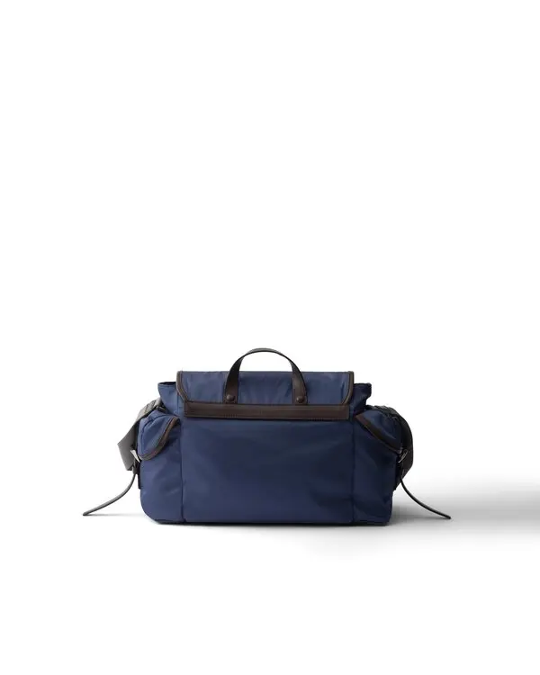 Prada Re-nylon And Leather Shoulder Bag - Blue