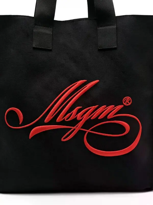 MSGM Logo-embroidered Medium Tote - Black