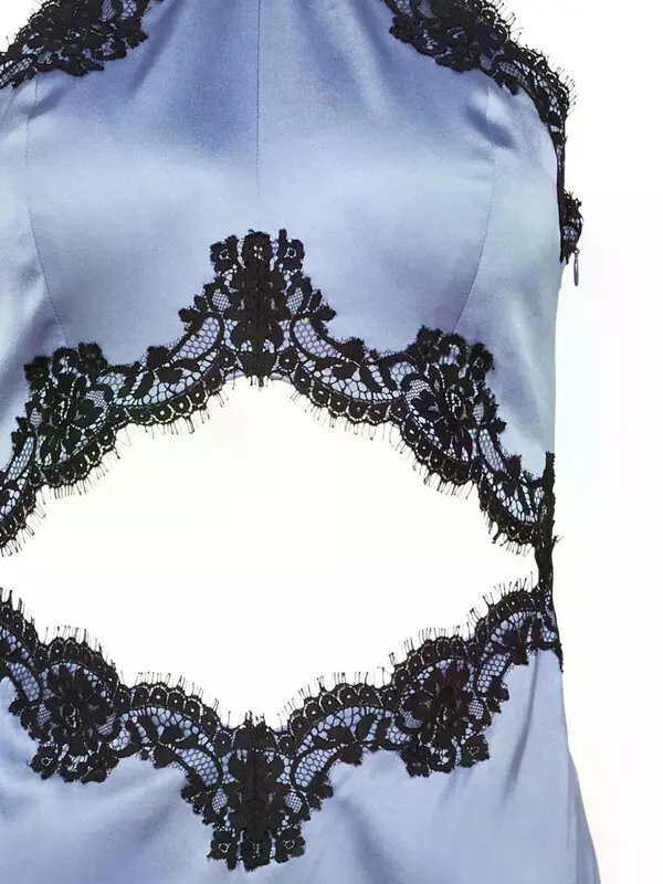 FLEUR DU MAL Halterneck Lace Slip Dress