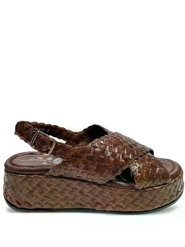 LA ROSE Maui Platform Sandals - Brown