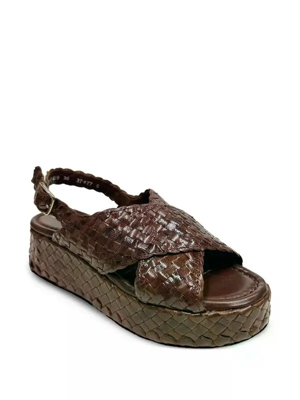 LA ROSE Maui Platform Sandals - Brown