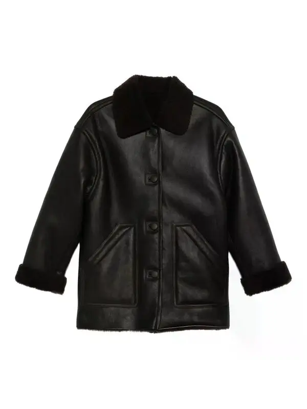 Sandro Leather Short Coat