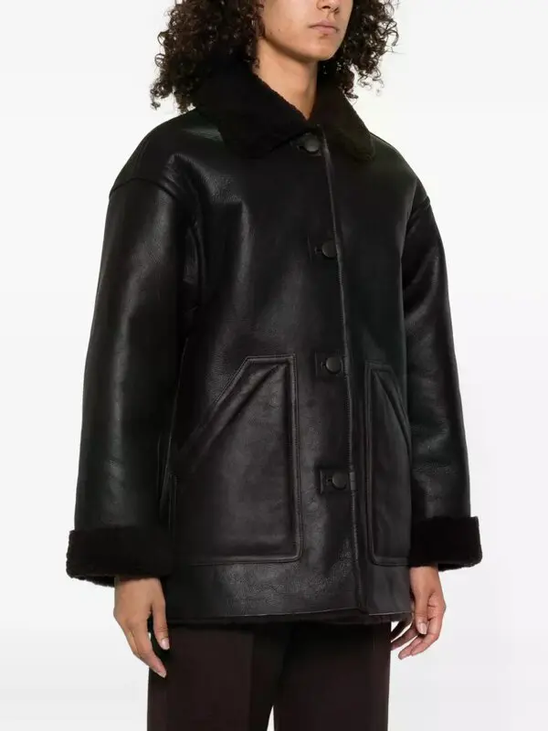Sandro Leather Short Coat