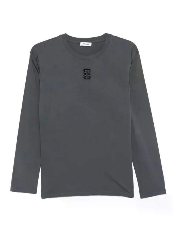 Sandro Embroidered Long-sleeve T-shirt