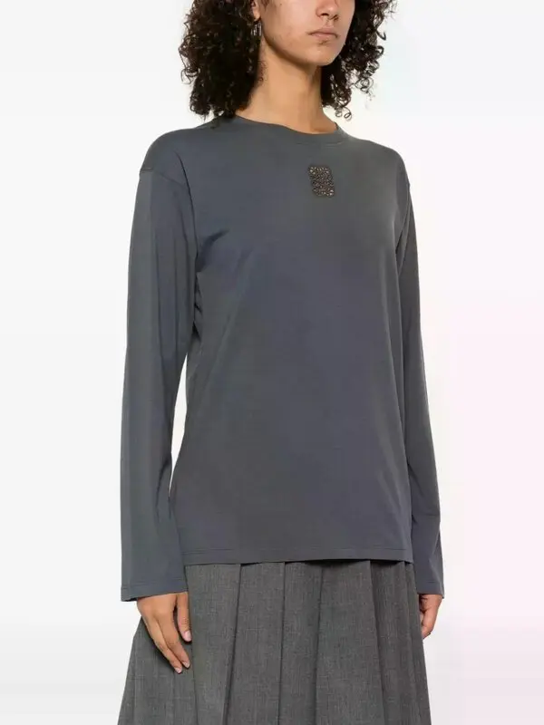Sandro Embroidered Long-sleeve T-shirt