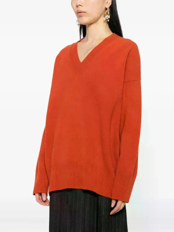 RÓHE V-neck Jumper - Orange