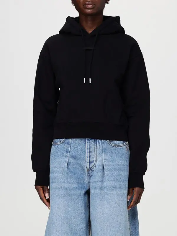 Jacquemus Cropped Hoodie With Drawstring - Black