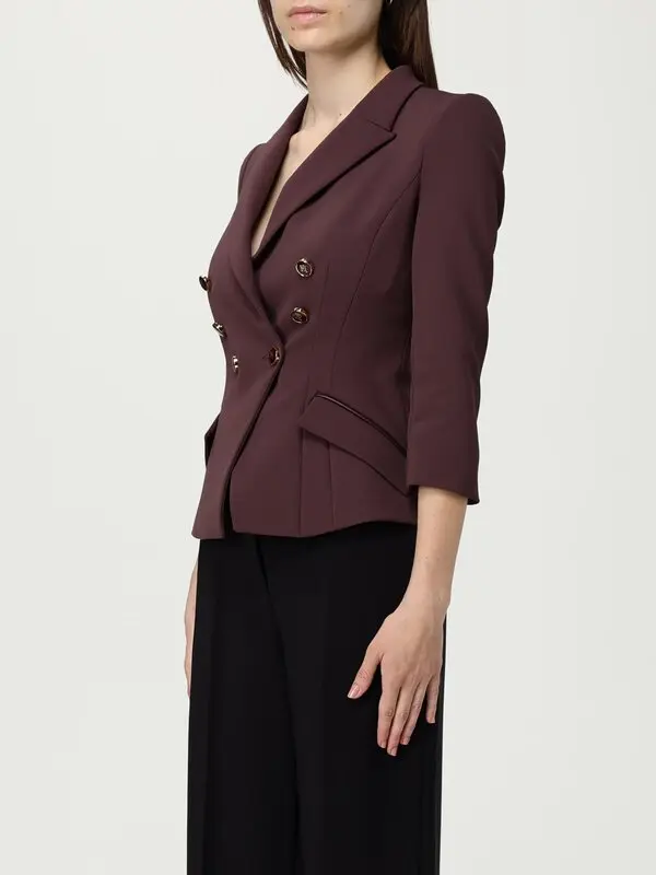 Elisabetta Franchi Double Breasted Jacket - Wine