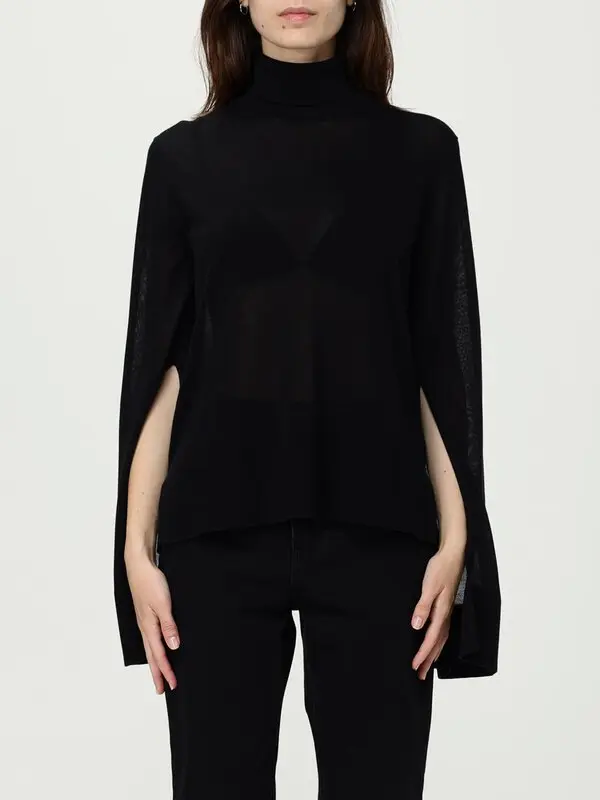 TOTEME Ribbed Trim Turtleneck Sweater - Black