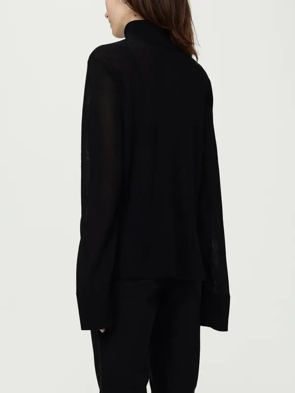 TOTEME Ribbed Trim Turtleneck Sweater - Black