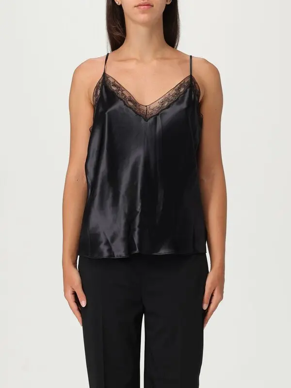 Alberta Ferretti Lace Trim Camisole - Black