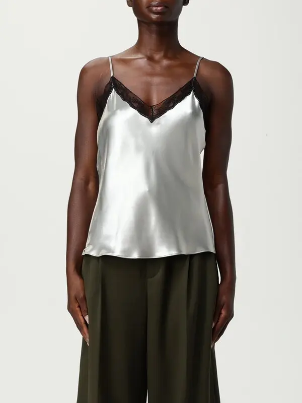 Alberta Ferretti Lace Trim Camisole - Ice