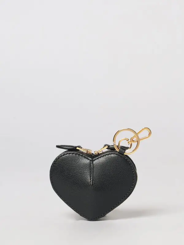 Alaïa Le Cœur Heart-shaped Calfskin Wallet With Zip - Black