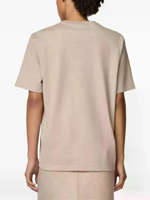 TOD'S Logo-embroidered T-shirt - Neutrals