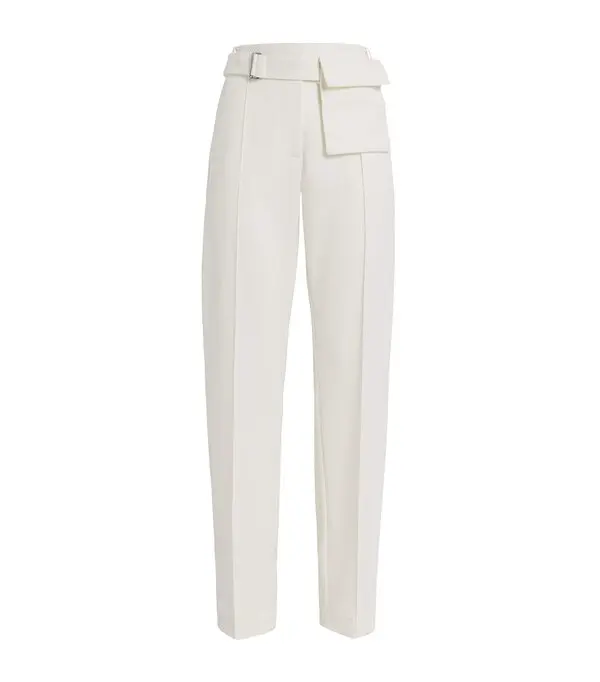 ST. AGNI Wool-blend Belted Trousers