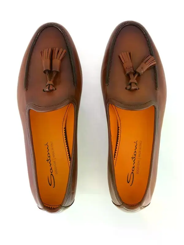 Santoni Leather Tassel Loafers