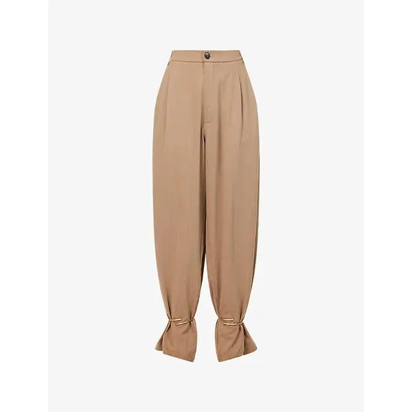 DARKPARK Phebe Cuffed Wide-leg Wool-blend Trousers