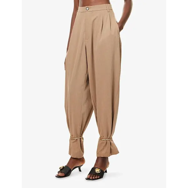 DARKPARK Phebe Cuffed Wide-leg Wool-blend Trousers