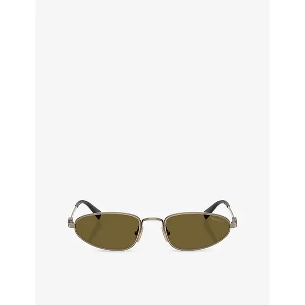 Miu Miu Irregular-frame Metal Sunglasses - Gold