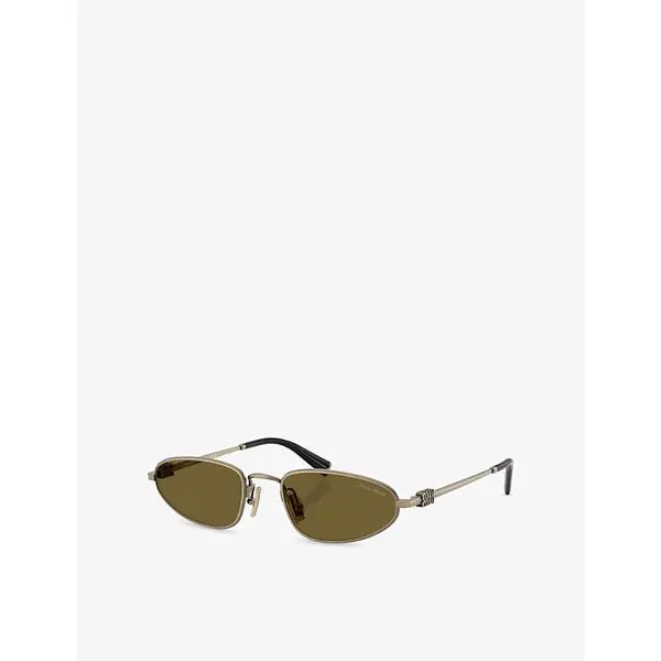 Miu Miu Irregular-frame Metal Sunglasses