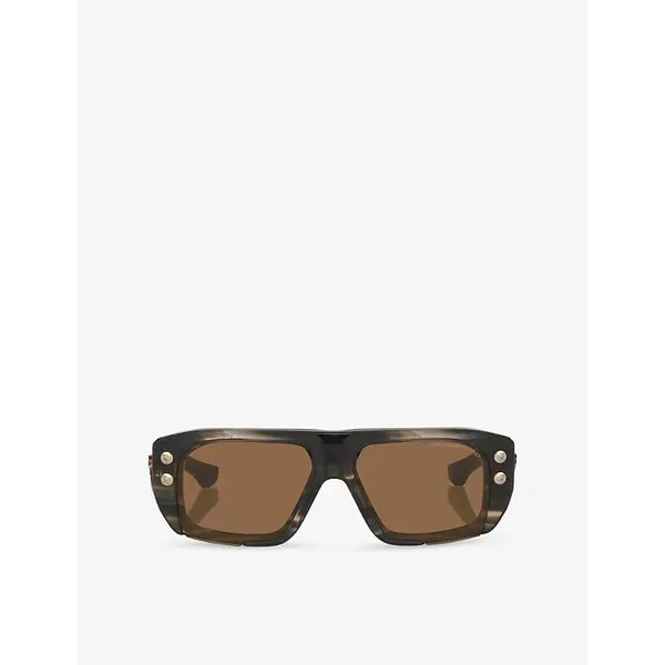 Dita Rectangular-frame Acetate Sunglasses - Brown