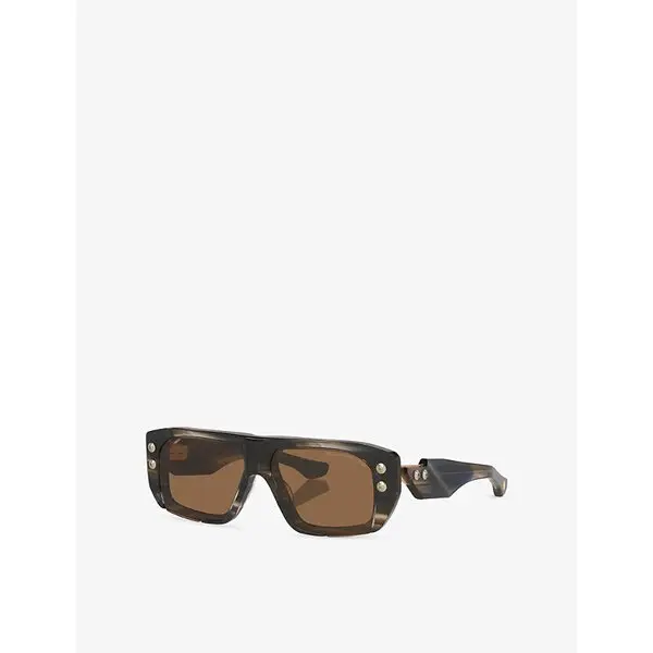 Dita Rectangular-frame Acetate Sunglasses - Brown