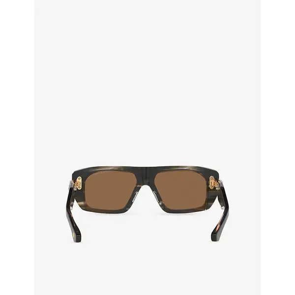 Dita Rectangular-frame Acetate Sunglasses - Brown