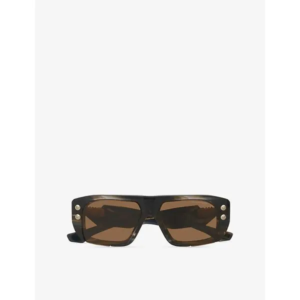 Dita Rectangular-frame Acetate Sunglasses - Brown