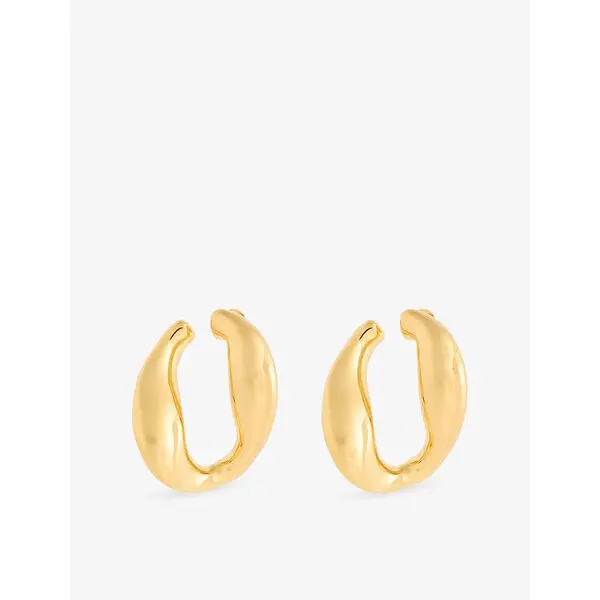 MISHO 24-ct Yellow Plated Bronze Hoop Earrings - Gold